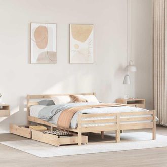 vidaXL Cadre de lit sans matelas 140x200 cm bois massif de pin Vidaxl