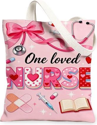 Generic Sacs fourre-tout en toile &agrave; motif de coeur, sacs de courses r&eacute;utilisables, l&eacute;gers et lavables avec bandouli&egrave;re en toile pour Eve, p&ecirc;che, 13x15 Inch