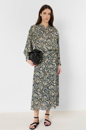 Gerard Darel Jupe midi &agrave; fleurs - JELINA - Turquoise