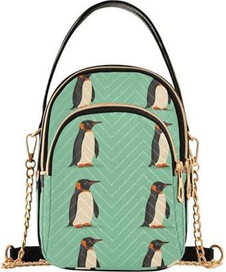 Mnsruu Sac à bandoulière pour femme avec bandoulière réglable - Motif pingouin vert