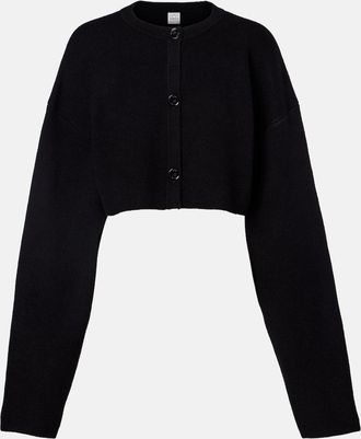 Toteme Cropped-Cardigan aus einem Wollgemisch