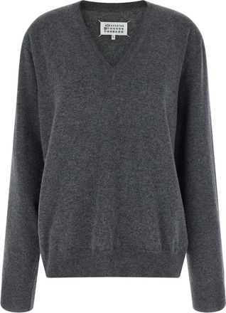 Maison Margiela Femme, Pulls, Gris, Taille: 44 FR Pull Col V