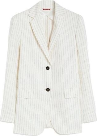 Max Mara Femme, Vestes, Blanc, Taille: 36 FR Elegante blazer monopetto