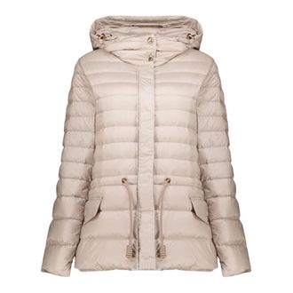 Moncler Raies Kapuzen-Kurzmantel aus Daunen - - Jackets - Damen - Beige - XS