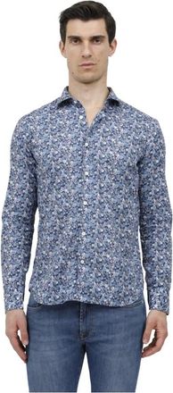 Tintoria Mattei Homme, Chemises, Bleu, Taille: XL Camicia maniche lunghe fantasia liberty