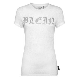 Philipp Plein T-Shirt Rundhals Gothic Plein - - Tops - Damen - Wei&szlig; - XS