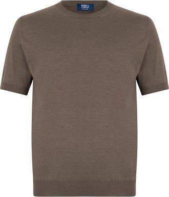 Fedeli Homme, Pulls, Brun, Taille: L Pull &agrave; manches courtes
