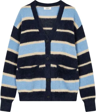 STUDIO TOMBOY cardigan à rayures - Bleu