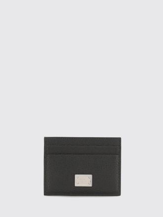 Dolce & Gabbana Porte-cartes en cuir grain&eacute; avec plaque logo en m&eacute;tal