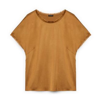 Fiorella Rubino Satintop mit Fransen - - Blouses & Shirts - Damen - Braun - XL