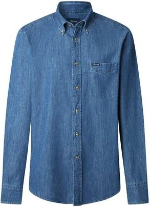 Façonnable Fangbar - amerikanische Baumwolle - blaues Kragenhemd - Blau