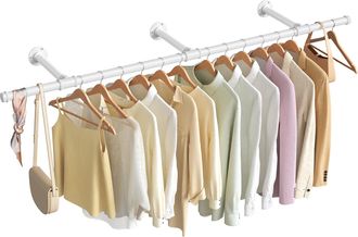 Songmics Kleiderstange für die Wand, Kleiderständer Wandmontage, Industrie-Design, platzsparend, 30 x 170 x 7 cm, 68 kg Belastbarkeit, einfache Montage, wolken