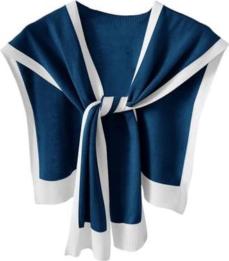 Generic Poncho Femme Hiver Chaud Chale Femme Hiver Chaud Cape Femme Effet enveloppant Ch&acirc;le Tricot&eacute; L&eacute;ger Doux Polyvalent Quatre Saisons Ext&eacute;rieur D&eacute;contract&eacute;