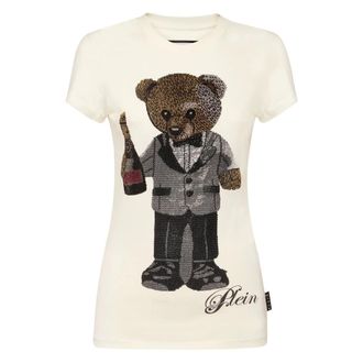 Philipp Plein Femme, Tops, Beige, Taille: 42 FR T-Shirt Pure Teddy