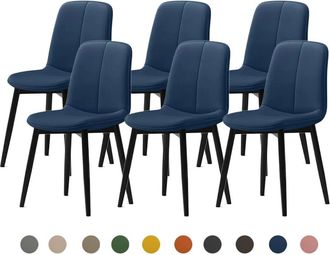 Generic Mid Century Esszimmerstuhl-Set Aus 2/4/6 - Moderner Esszimmerstuhl Aus Kunstleder Mit 4 cm Dicker Gepolsterter Sitzfläche, Beinen Aus Karbonstahl, Erg