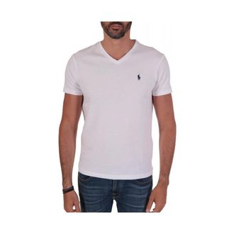 Ralph Lauren Homme, Tops, Blanc, Taille: 2XL V Neck Custom Slim Fit T-Shirt