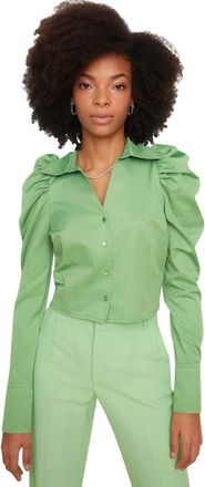Trendyol Damen Mint-flaches Hemd. Shirt, Mint, 36 EU