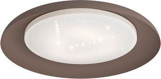 Eglo LED Deckenleuchte Penjamo, Kristalleffekt Deckenlampe aus Metall und Kunststoff, Wohnzimmerlampe in Mokka, Wei&szlig;, Schlafzimmerlampe, LED Flurlampe Deck