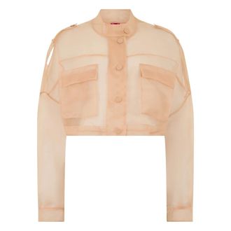 Pinko Pinko, Femme, Blouses et Chemises, Beige, Taille: 38 FR Cropped Jacket