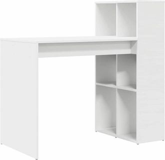 vidaXL Vidaxl - Tisch mit Regal Weiß 108 x 55 x 103,5 cm Holzwerkstoff