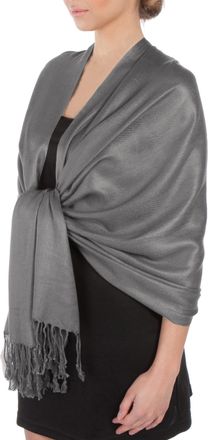Sakkas Silky Feste weiche Pashmina Schal Wrap Stole - Grau