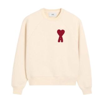 Ami Homme, Sweatshirts et sweats &agrave; capuche, Beige, Taille: XS SweaT-shirt Patch Ami de Coeur