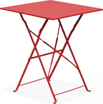Oviala Klappbarer Bistro-Terrassentisch, Stahl, Rot