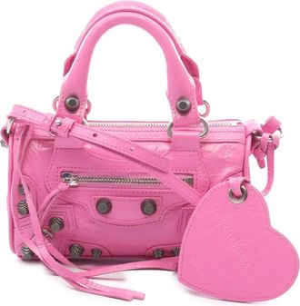 Balenciaga 2010-2025 Nano Lambskin Motocross Le Cagole crossbody bag - Rosa