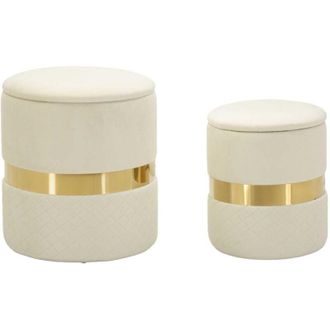 Mauro Ferretti Pouf avec rangement int&eacute;gr&eacute; Sheffild (Lot de 2)