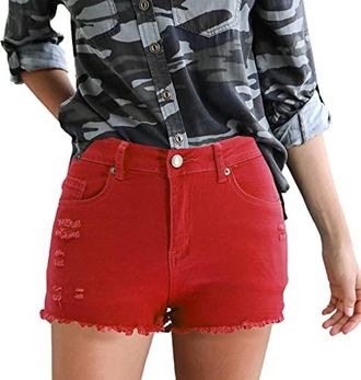 Generico Pantalon Bermuda Jeans Femme Curvy, Bermuda Décontracté Élastique Shorts Courts Secxy Élégant Pantalon Denim Confortable Grande Taille Mini Shorts Lar