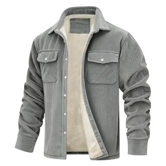 Generic Veste dhiver chaude doubl&eacute;e en polaire pour homme, veste de mi-saison, manteau dext&eacute;rieur en coton, manteau uni avec poches, vestes dhiver pour homme,