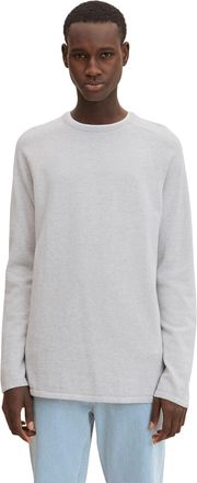 Tom Tailor Herren Basic Strickpullover 1033335, 15398 - Light Stone Grey Melange, S