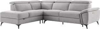 Vente-Unique Vente-unique - Canapé dangle gauche relax électrique en tissu chiné gris clair cadilo