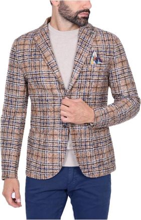 Bob Homme, Vestes, Beige, Taille: M Veste Crois&eacute;e &agrave; Carreaux