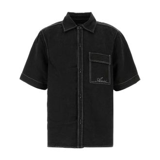 Amiri Leinenmischungshemd - - Shirts - Herren - Schwarzk - S