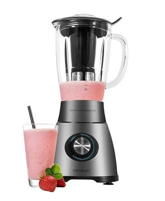 Cecotec Mixeur à Bol Power Black Titanium 2500MAX Spatula. 1800W, 22000 RPM, 6 Lames en Titane, Carafe Thermorésistante 1.8L, 5 Vitesses, Turbo, Filtre à Jus,