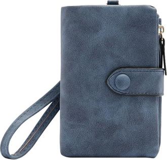 Generic Academia Petit portefeuille &agrave; deux volets en cuir avec dragonne et emplacements pour cartes didentit&eacute; et fermeture &eacute;clair pour femme