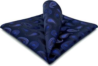 Shlax & Wing Shlax&Wing Navy Paisley Homme Carré de Poche Soie Costume daffaires Dark Bleu