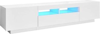 Les Tendances Meuble TV avec lumières LED Blanc 180x35x40