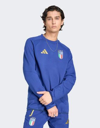 adidas Italien Tiro Travel Sweatshirt in Victory Blue-Blau