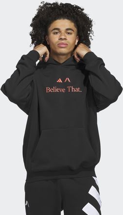 adidas Anthony Edwards - Sweat à capuche avec motif Believe That - Noir et rouge solaire