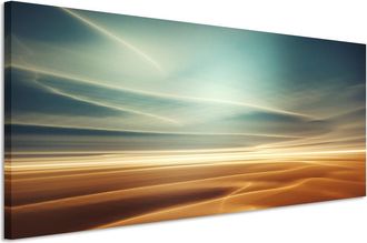 Paul Sinus Art Panoramabild 150x50cm Illustration - Surreale Marslandschaft mit Himmel auf Leinwand exklusives Wandbild moderne Fotografie f&uuml;r ihre Wand in vielen Gr