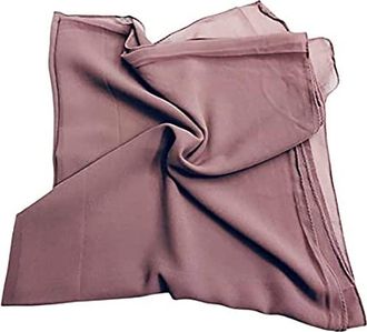 KAV Hijab uni &eacute;l&eacute;gant en mousseline de soie pour femme - Changeur de soie et de couleur - Grande couverture de cheveux pour filles - Ch&acirc;le, rose, 70x170 c