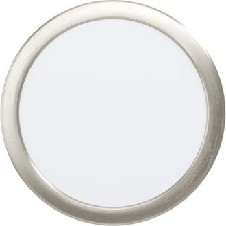 Eglo LED Deckenleuchte Fueva 5, &Oslash; 21 cm, 1 flammige Aufbauleuchte aus Stahl und einer Kunststoff Leuchtfl&auml;che, Deckenlampe in Nickel-Matt, Wei&szlig;, LED Aufbau