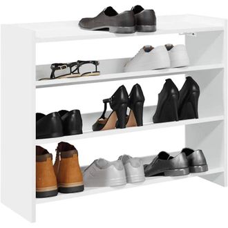 vidaXL vidaXL &Eacute;tag&egrave;re &agrave; chaussures blanc 80x25x62 cm bois ding&eacute;nierie