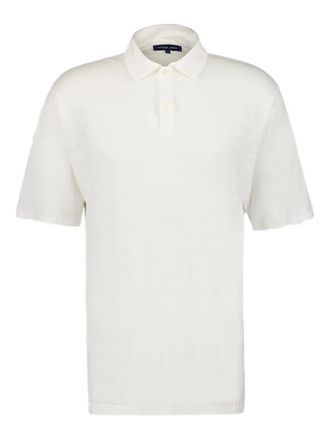 Frescobol Carioca polo en lin Mello à boutonnière - Blanc