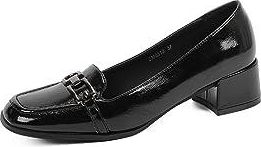 Queen Helena Mocassins Élégants à Talon Bas pour Femme ZM9513 Noir, 37 EU