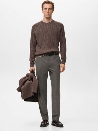 Mango Pantalon regular fit fluide marron moyen - Homme - 38 - MANGO MAN