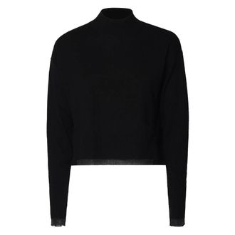 Pinko Wollpullover mit halbem Stehkragen - - Knitwear - Damen - Schwarzk - L