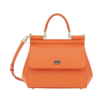 Dolce & Gabbana Femme, Sacs, Orange, Taille: ONE Size Small Sicily Handbag